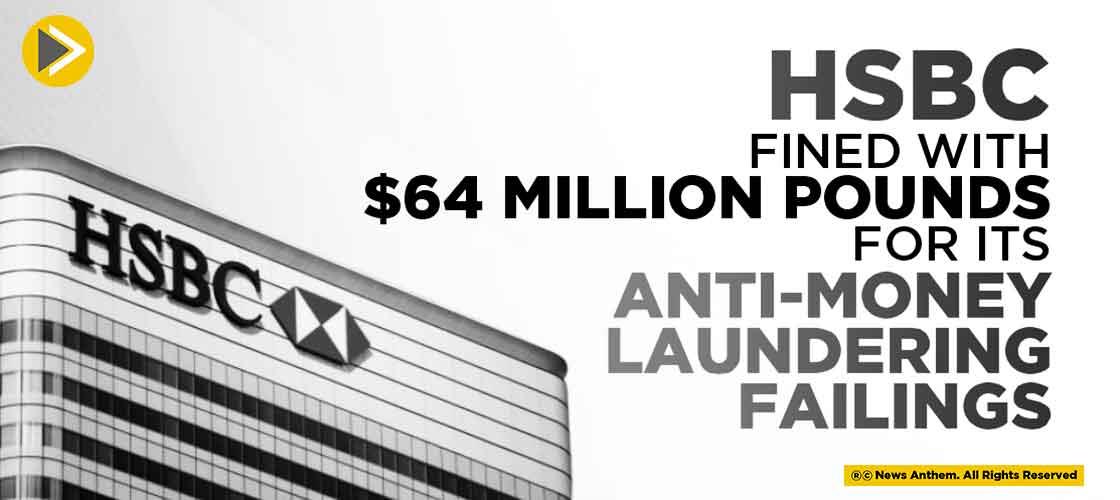 HSBC fined with $64 Million Pounds for its Anti-money Laundering Failings
