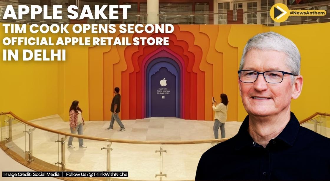 Apple Saket: Tim Cook Opens second official Apple retail store In Delhi Apple Saket: Tim Cook Opens second official Apple retail store In Delhi
